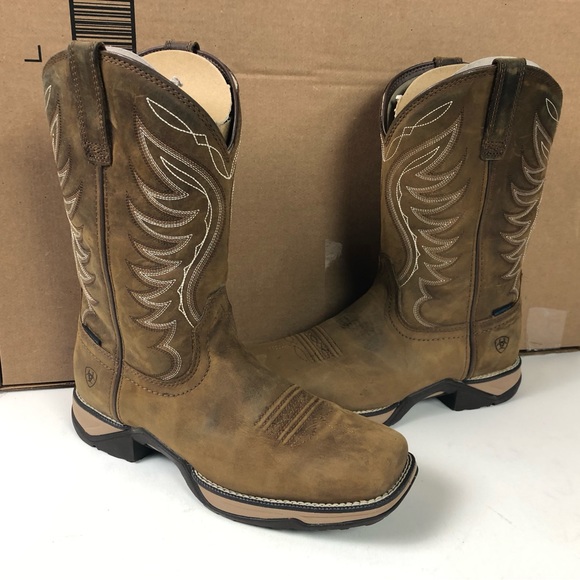Ariat | Shoes | Ariat Anthem Leather Western Waterproof Boots Full ...